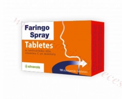 Faringospray, iepakojumā 18 tabletes. – Medilink